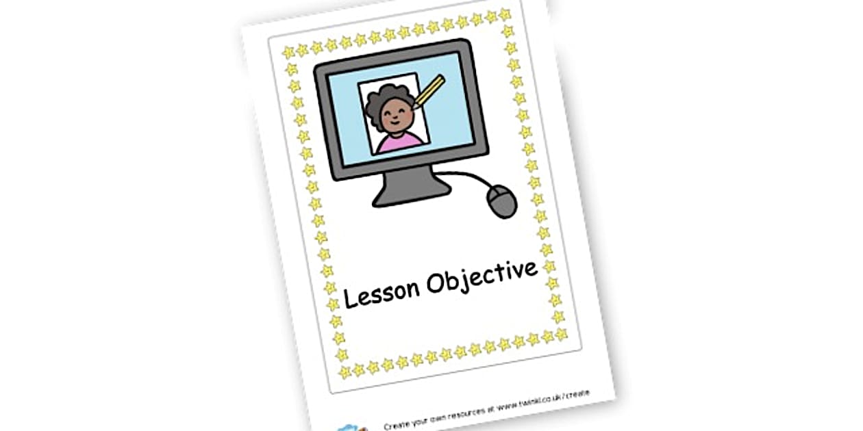 ICT Lesson Objective Sheet for KS1 Students (teacher made)