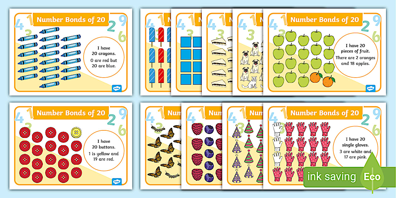 Editable Number Facts of 20 Word Stories (teacher made)