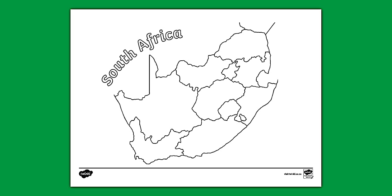 Map of South Africa Outline Worksheet I Resource I Twinkl