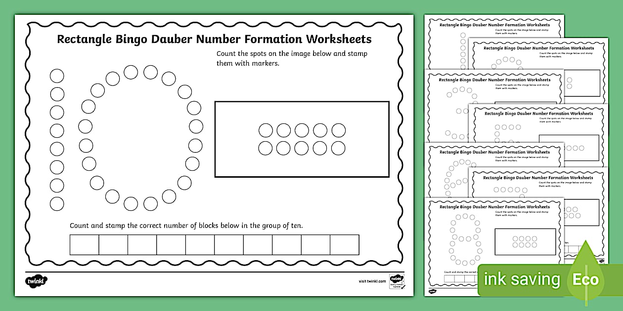 Rectangle Bingo Dauber Worksheets | Twinkl | Maths | EYFS