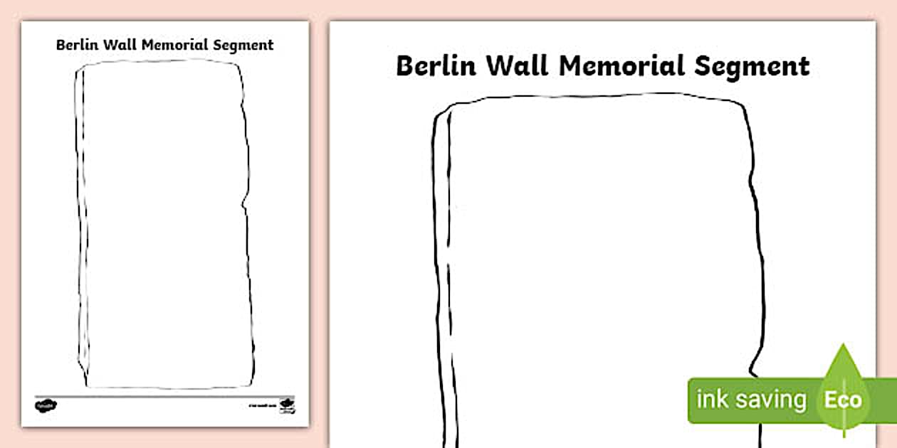 Cursive Berlin Wall Memorial Segment Colouring Sheet