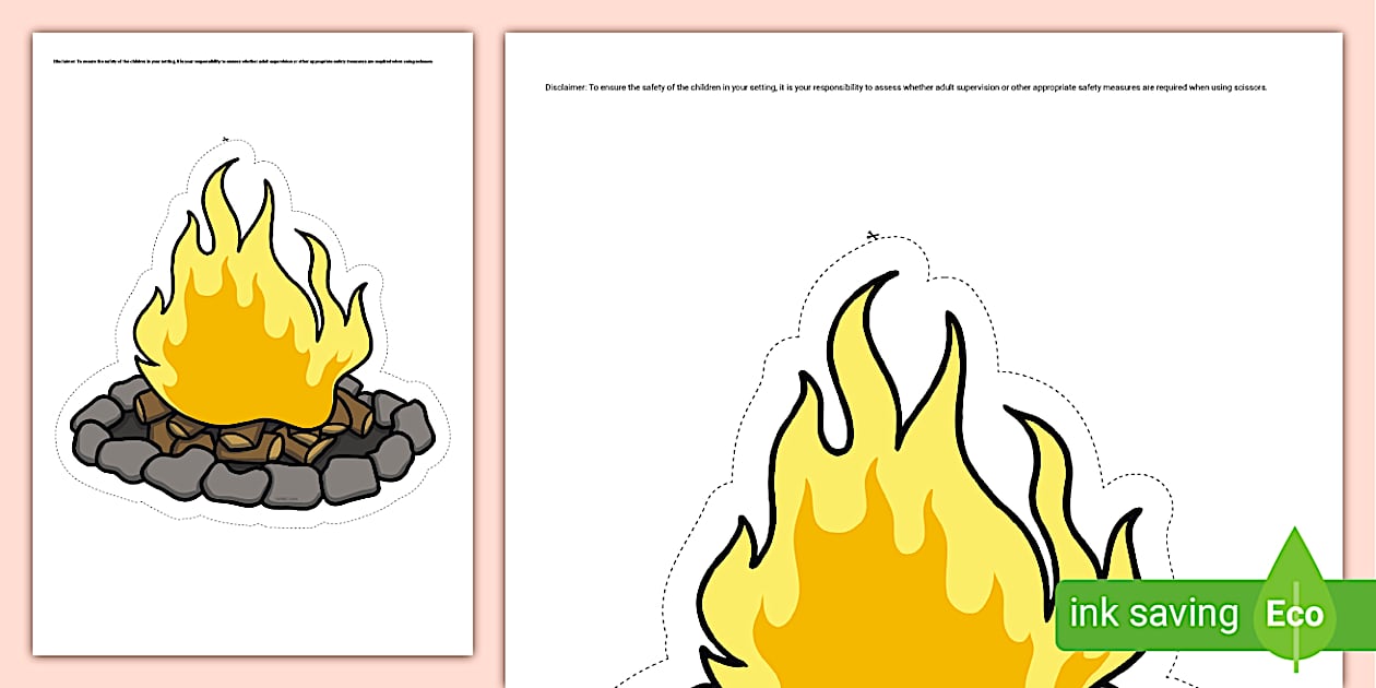 Campfire Display Cut-Out, Fire, Camping (teacher made)