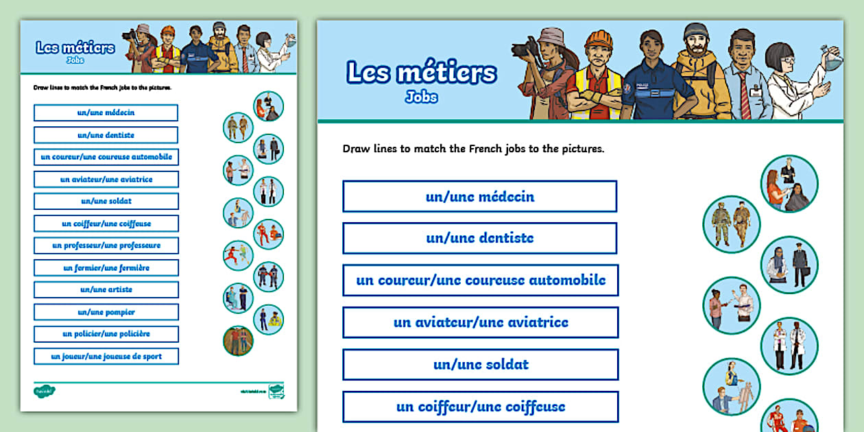 👉 French: Jobs and Professions Matching Activity - Twinkl