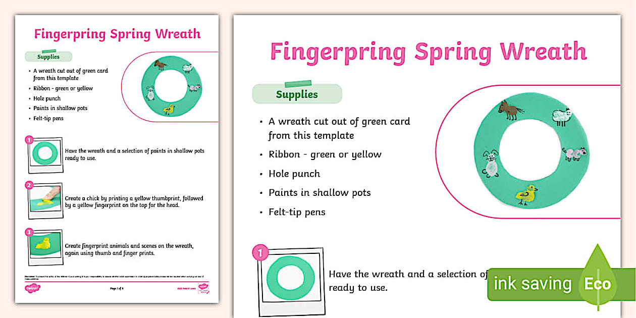 Spring Fingerprint Art | Wreath Craft Instructions | Twinkl