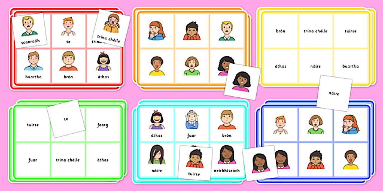 Feelings Bingo Gaeilge (teacher made) - Twinkl