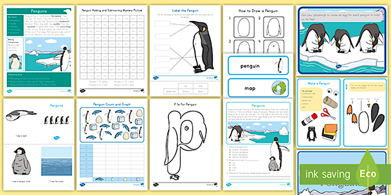 10+ Penguin Worksheets for K-2nd Grade | Twinkl USA - Twinkl