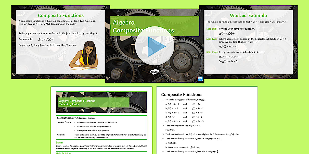 Functions Lesson 4: Composite Functions (teacher made)