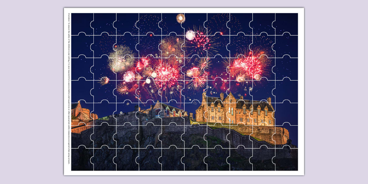 Edinburgh Castle Fireworks Jigsaw Puzzle (Teacher-Made)