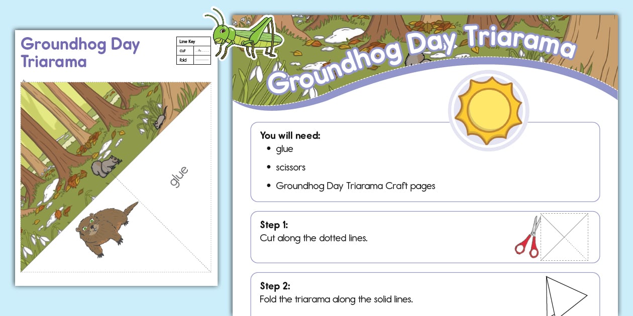 Groundhog Day Triarama Craft - Twinkl Crafts (teacher made)
