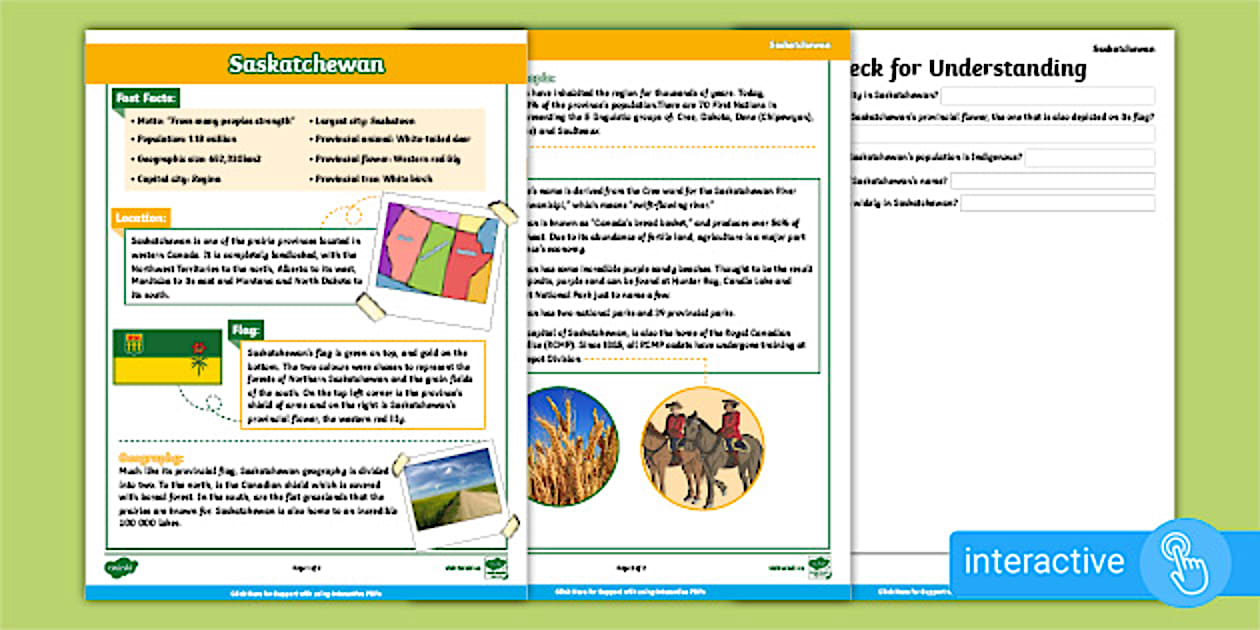 Saskatchewan Reading Comprehension - Twinkl - CA - Twinkl