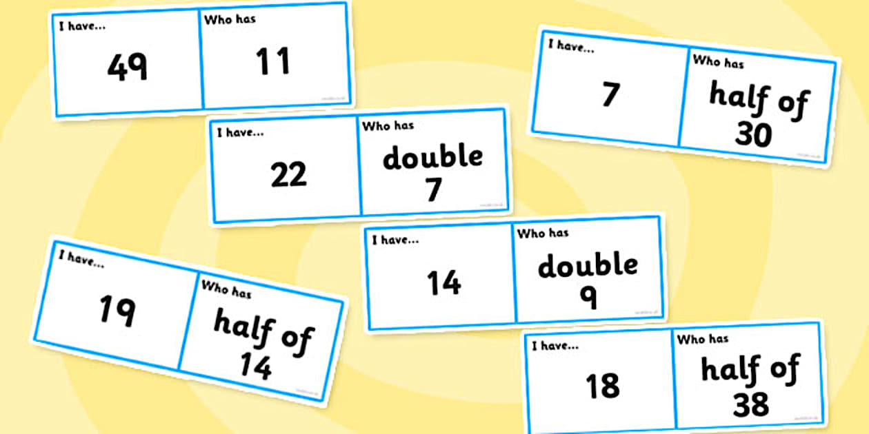 Lower Ability Doubles and Halves Loop Cards (teacher made)