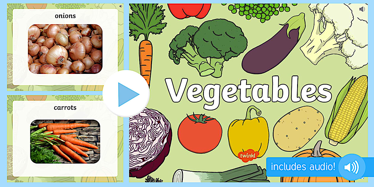 Vegetable Audio Flashcards (Teacher-Made) - Twinkl