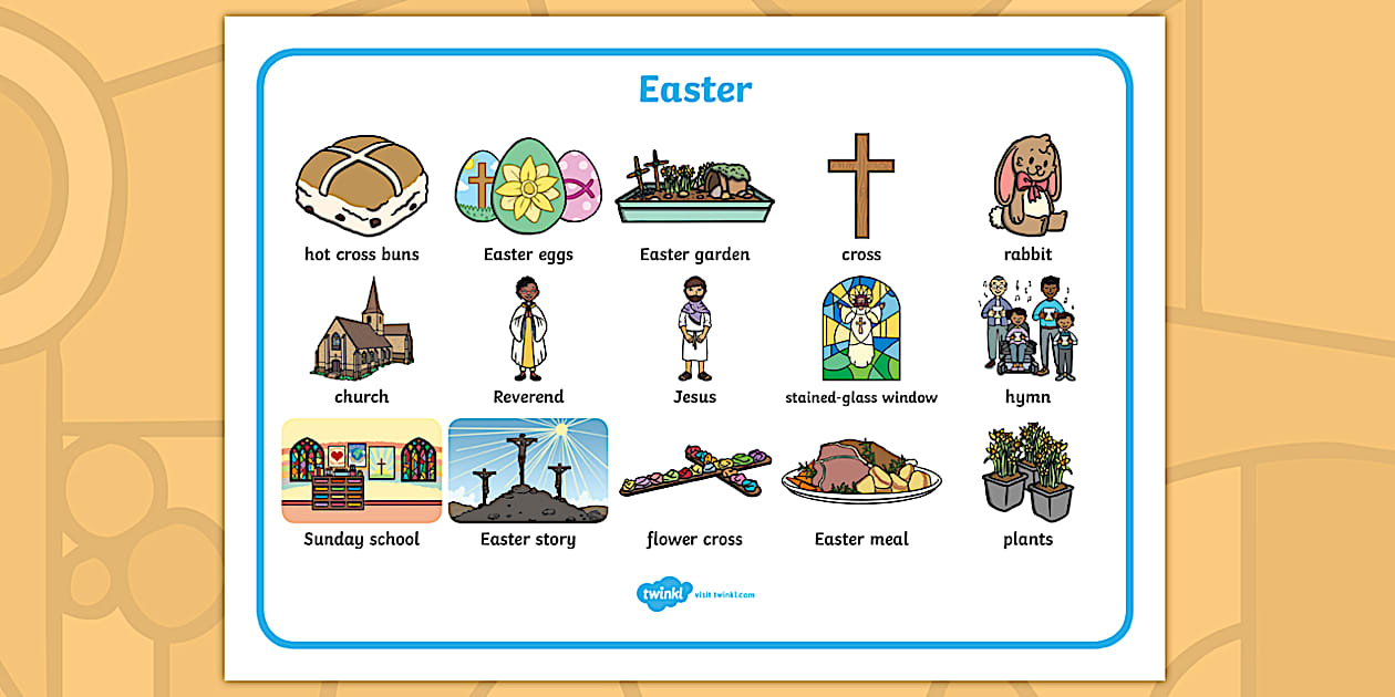 Easter Related Words - Word Mat Resource (Teacher-Made)