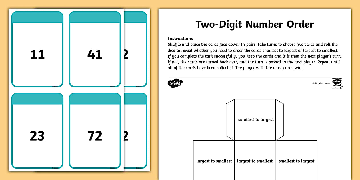 👉 2-Digit Number Order Activity (Teacher-Made) - Twinkl