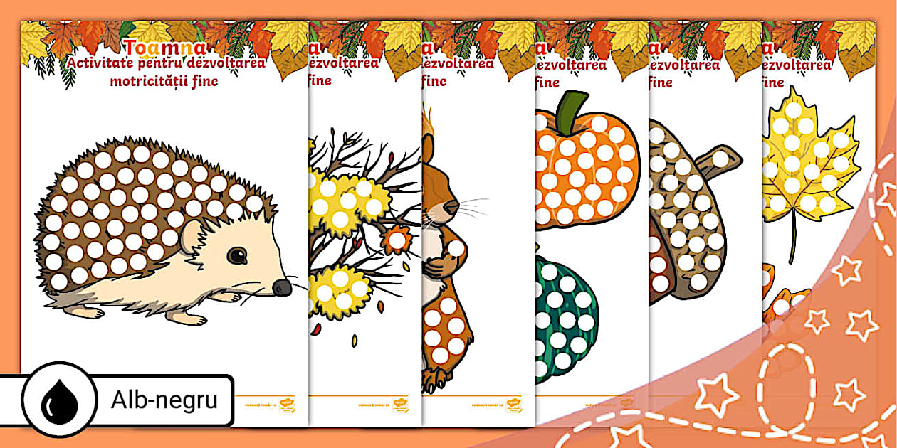 Aspecte de toamnă – Activitate dezvoltarea motricității fine