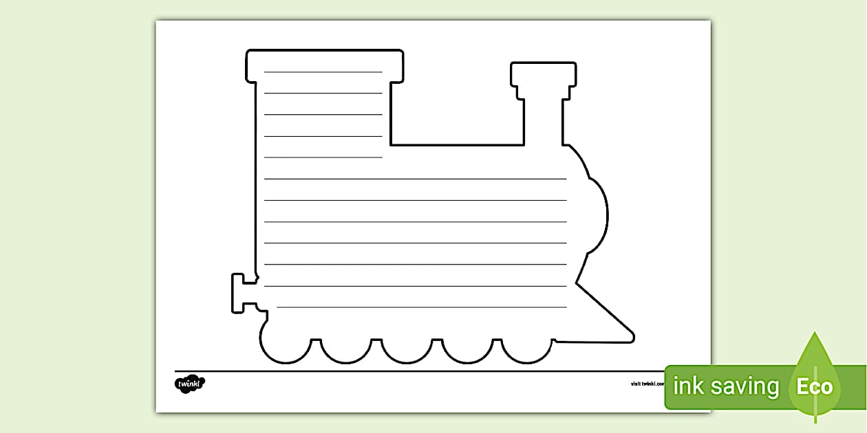 Train Template Writing Frame, Trains (teacher made) - Twinkl