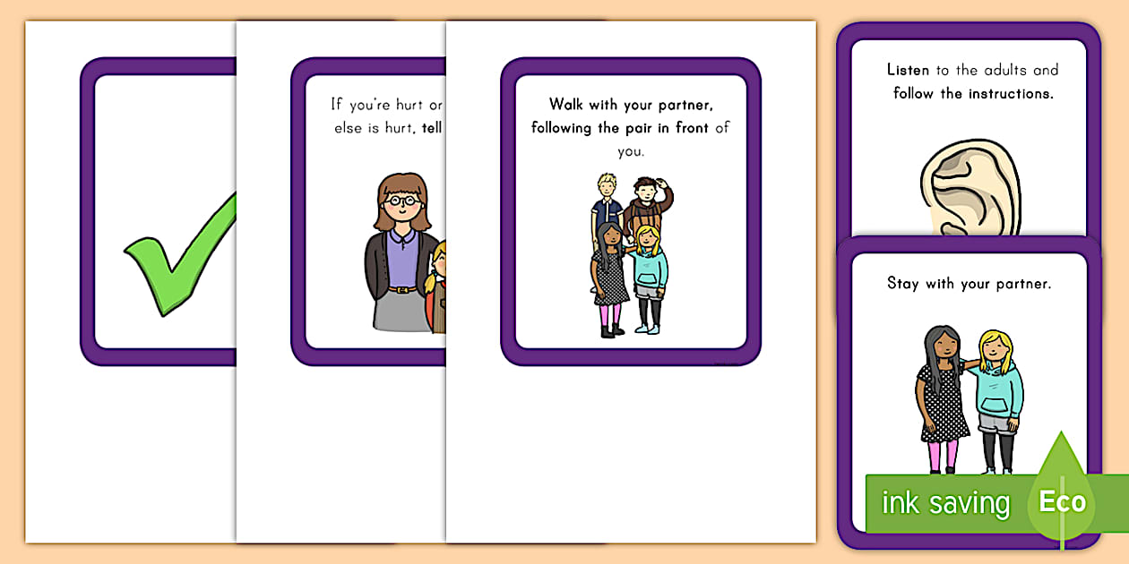 Community Outing Rules Sentence Cards (Teacher-Made)