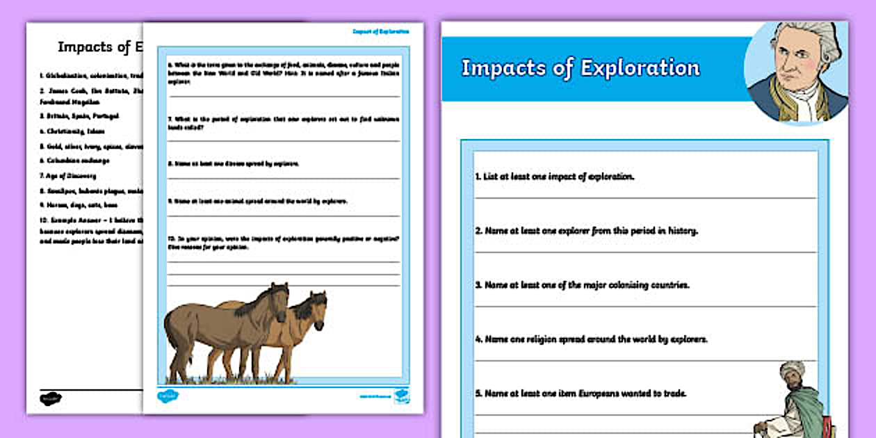 Crash Course Podcast Impacts of Exploration Quiz - Twinkl