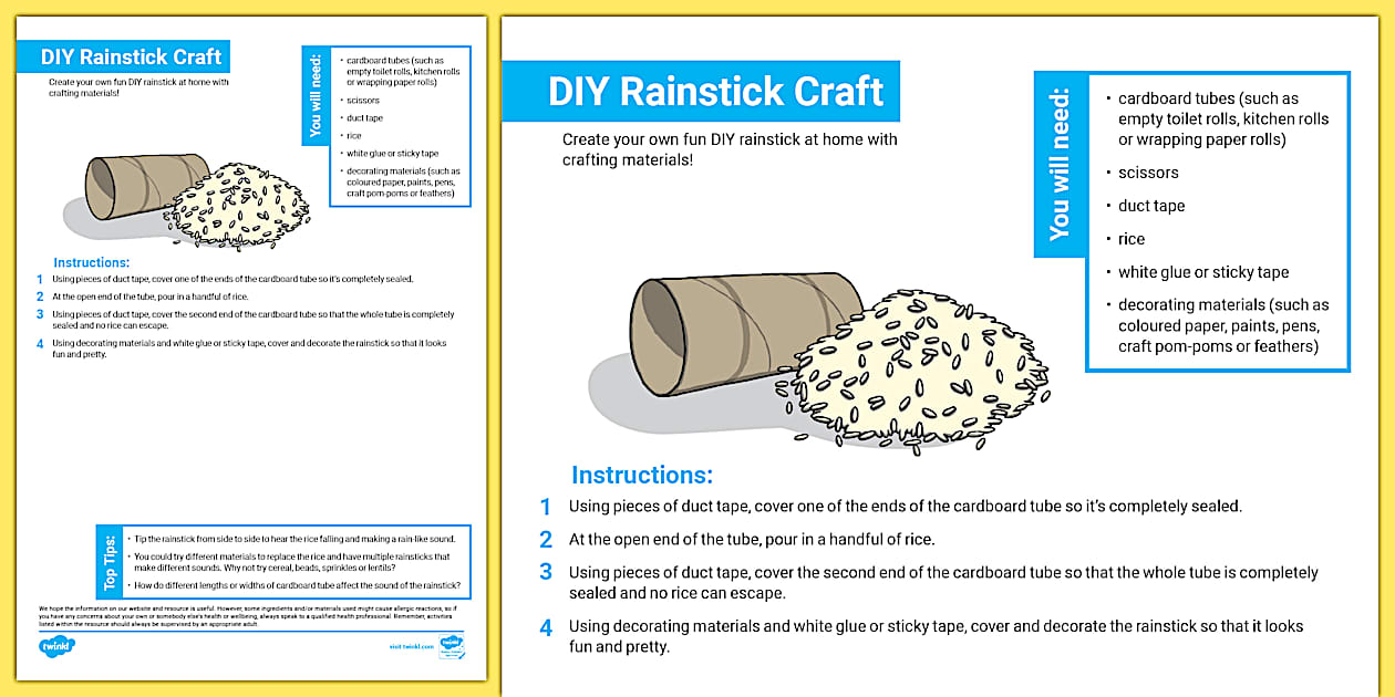 DIY Rainstick Craft (teacher made) - Twinkl