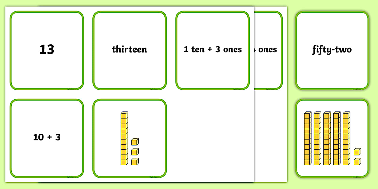 Cursive Extended Place Value Cards 0-100 Flashcards - Twinkl