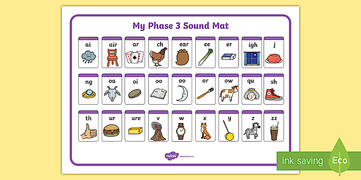 Precursive Phase 3 Sound Mat Alphabetical Order - Twinkl
