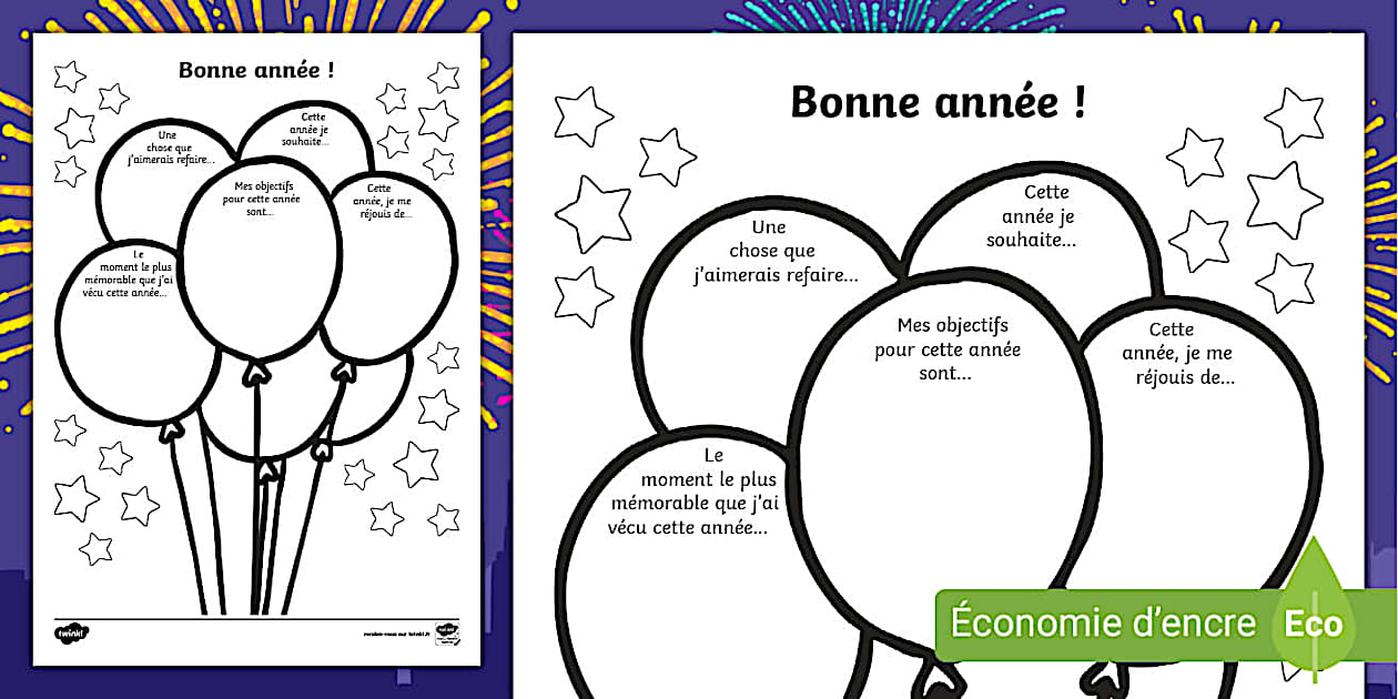 Activité d'écriture pour la nouvelle année - Twinkl