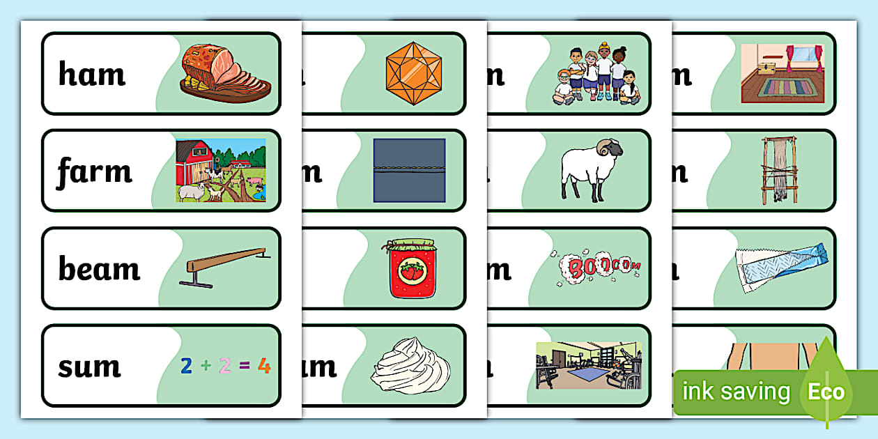 Final M Sound Word Cards (teacher made) - Twinkl