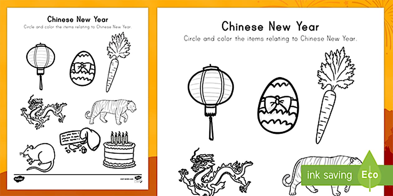 Chinese New Year Coloring Worksheet | Arts & Crafts | Twinkl
