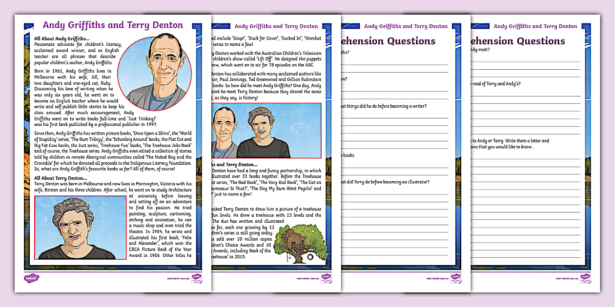 Andy Griffiths & Terry Denton Comprehension (teacher made)