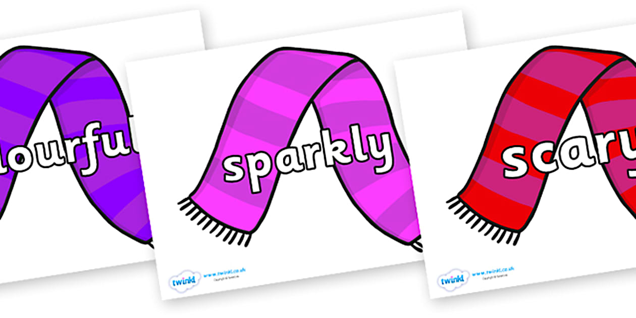 Wow Words on Scarves (teacher made) - Twinkl