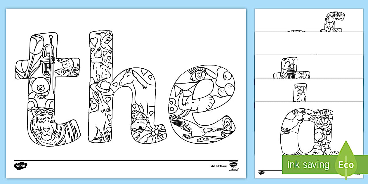 Year 1 Common Exception Words Mindfulness Colouring Pages