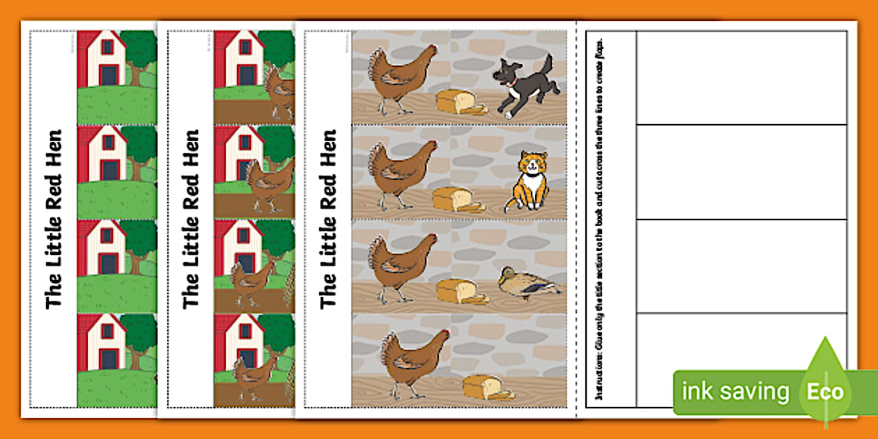 The Little Red Hen Story Writing Flap Book