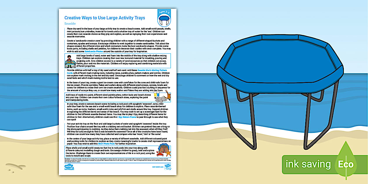 EYFS Ages 2-3 Large Activity Trays: Seaside | Twinkl