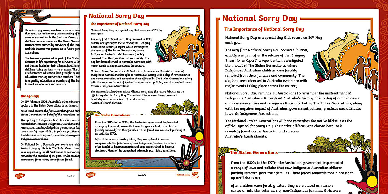 National Sorry Day Fact File | Twinkl Resources
