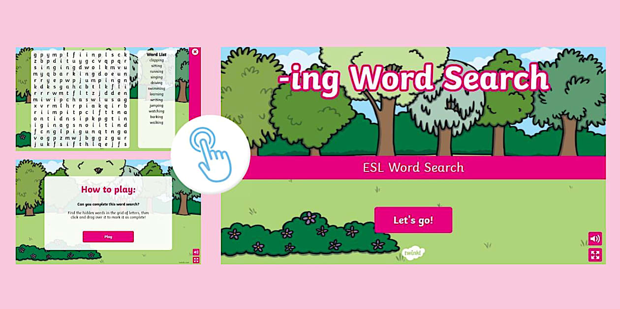 ESL -ing Word Search (teacher made) - Twinkl