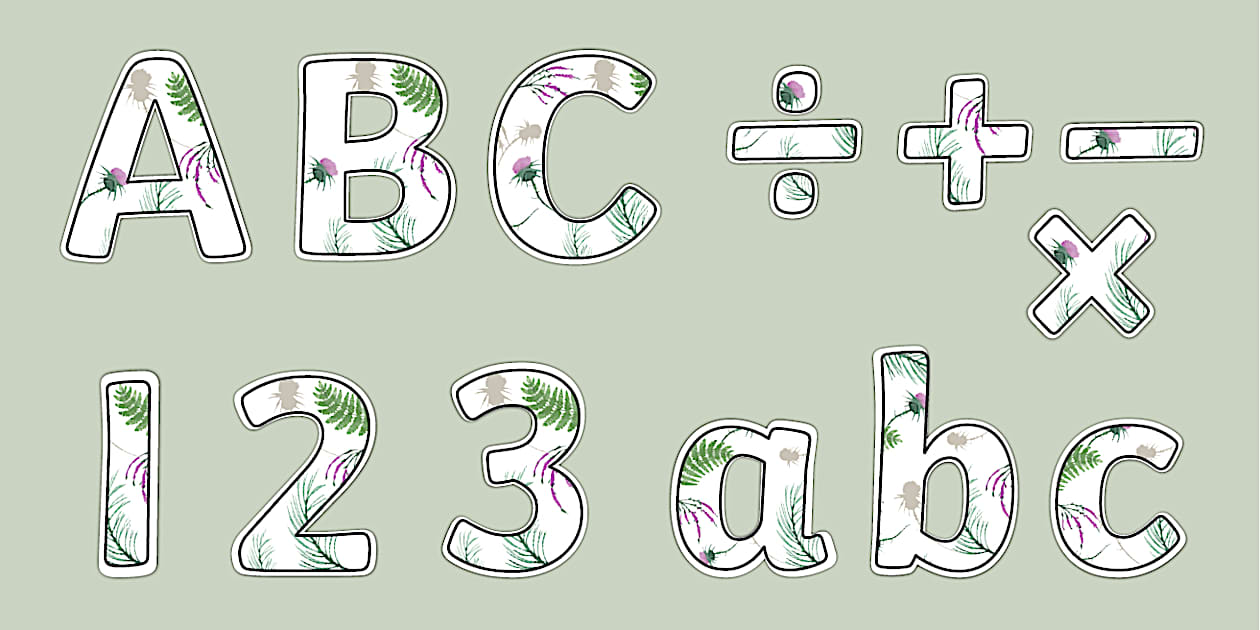 Scottish Botanical-Themed Display Lettering (Teacher-Made)