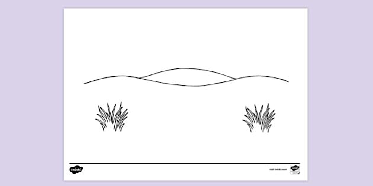 Grassy Field Background Colouring Sheet | Colouring Sheets