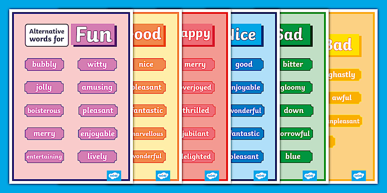 Alternative Words A4 Display Poster Pack - Twinkl