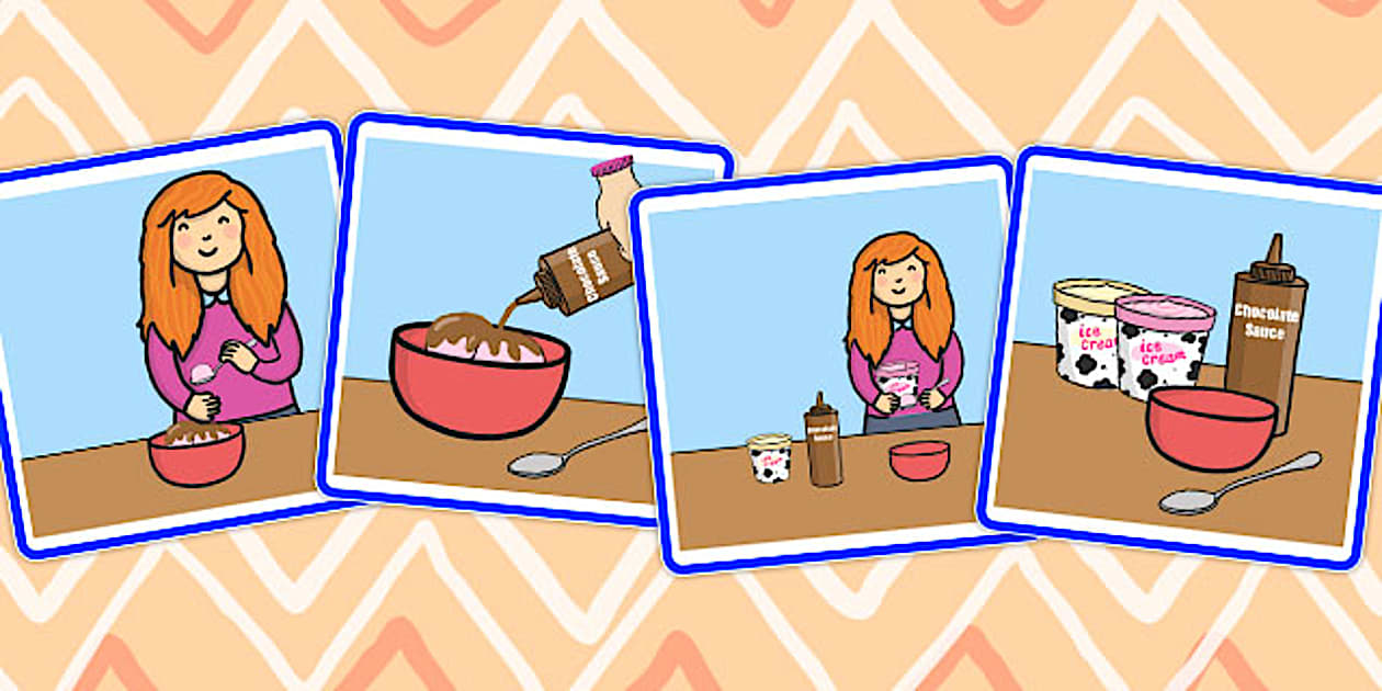 Sequencing Cards Eating Ice Cream (teacher made) - Twinkl
