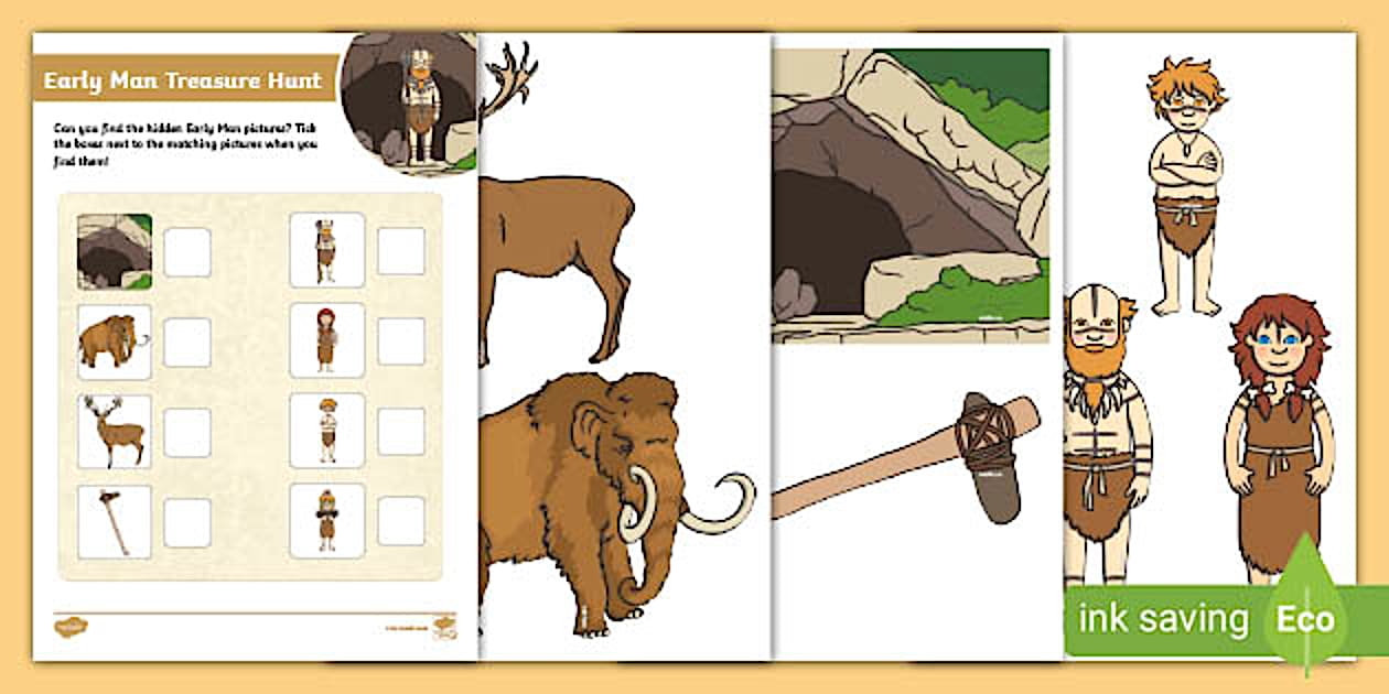 Early Man Treasure Hunt - CfE - Early Level (teacher made)