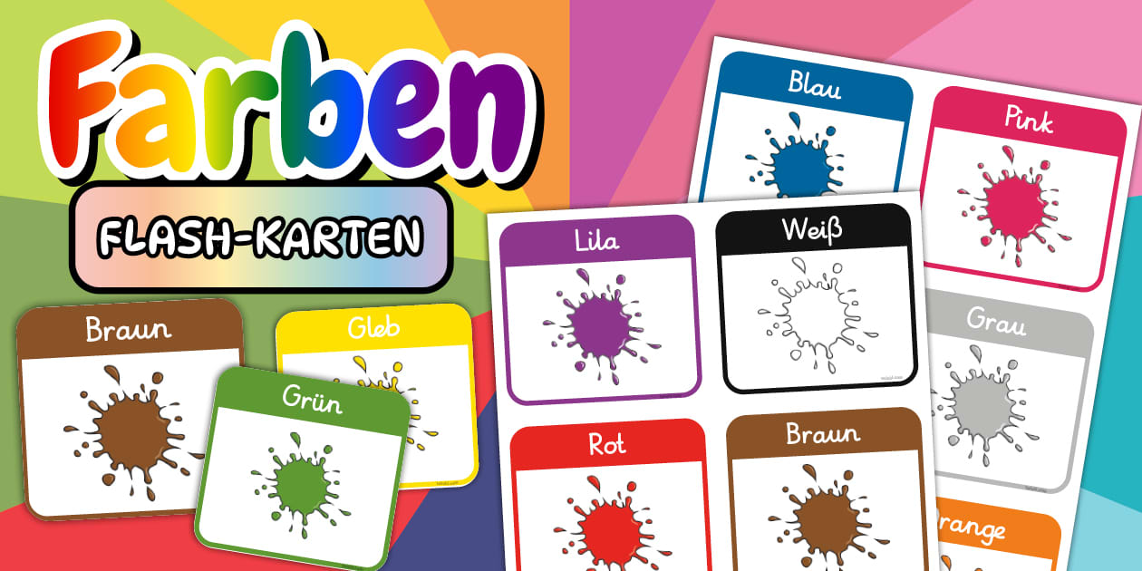 Farben - Flash-Karten (teacher made) - Twinkl