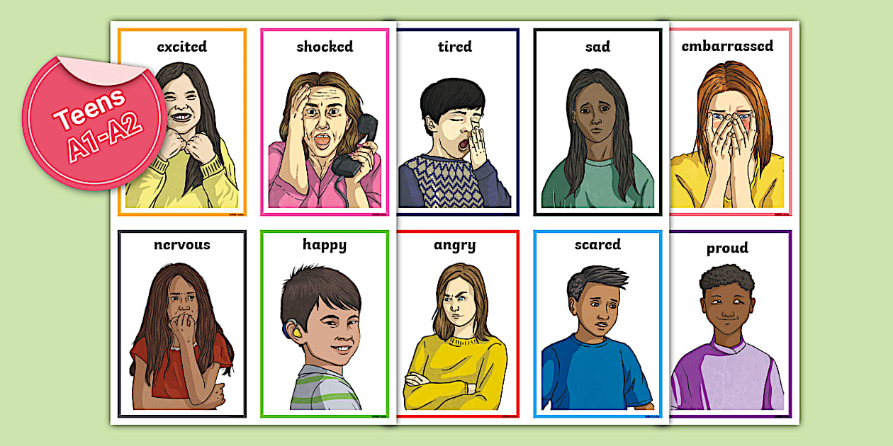 ESL Feelings Cards [Teens, A1-A2] - Twinkl