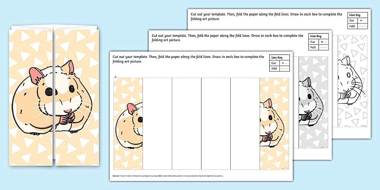 Hamster Folding Art Template - Twinkl Artwork (teacher made)