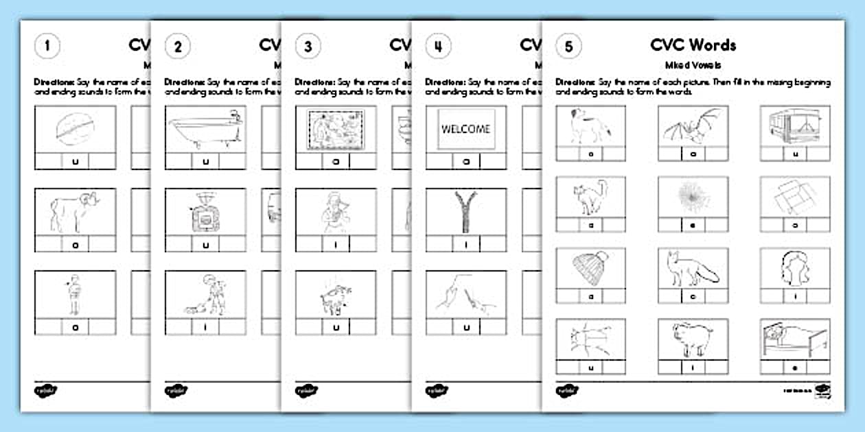 CVC Words Beginning and Ending Mixed Vowel Activity Pack