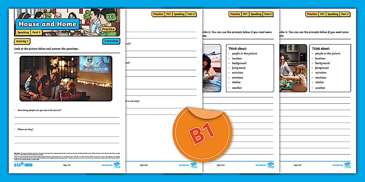 B1 Preliminary (PET) - Speaking Part 2 (House and Home)
