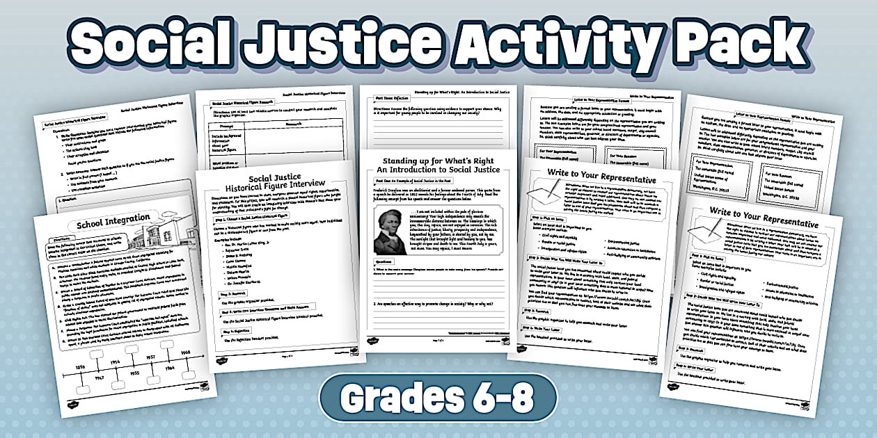 Social Justice Activity Pack for 6th-8th Grade