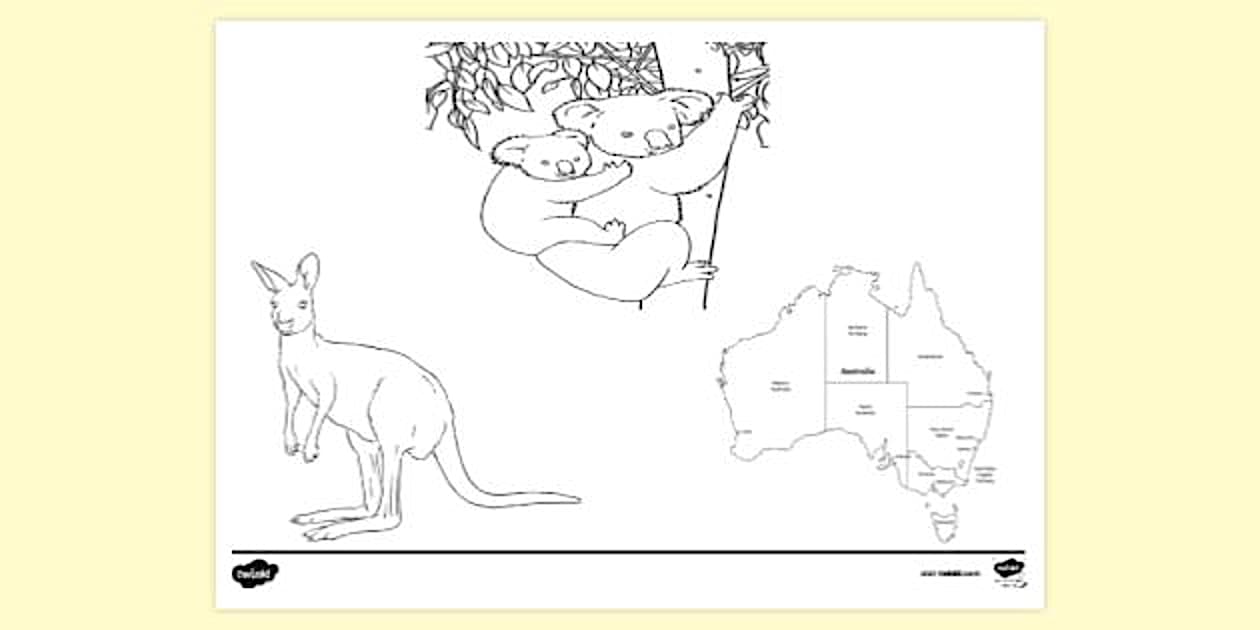 Australia Colouring Page | Colouring Sheets - Twinkl