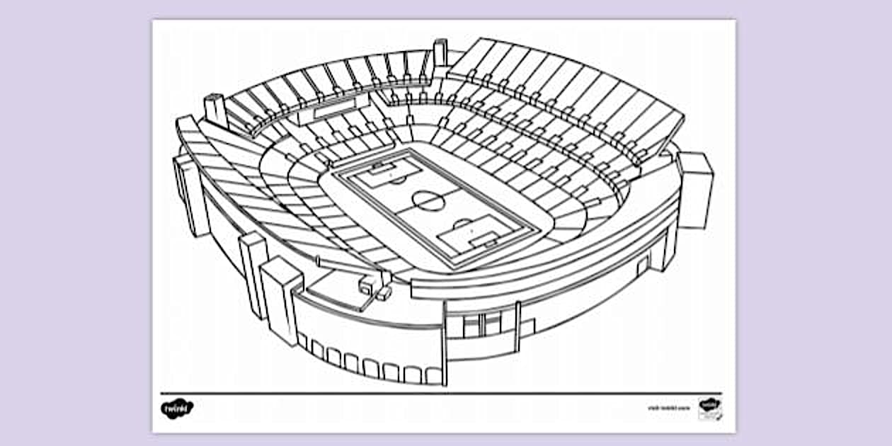 Baseball Stadium Colouring Page | Colouring Sheets - Twinkl