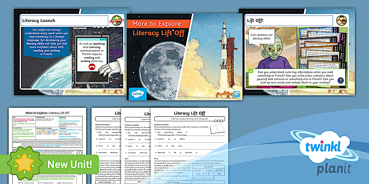 👉 PlanIt Year 6 French Lesson: Literacy Lift Off - Twinkl