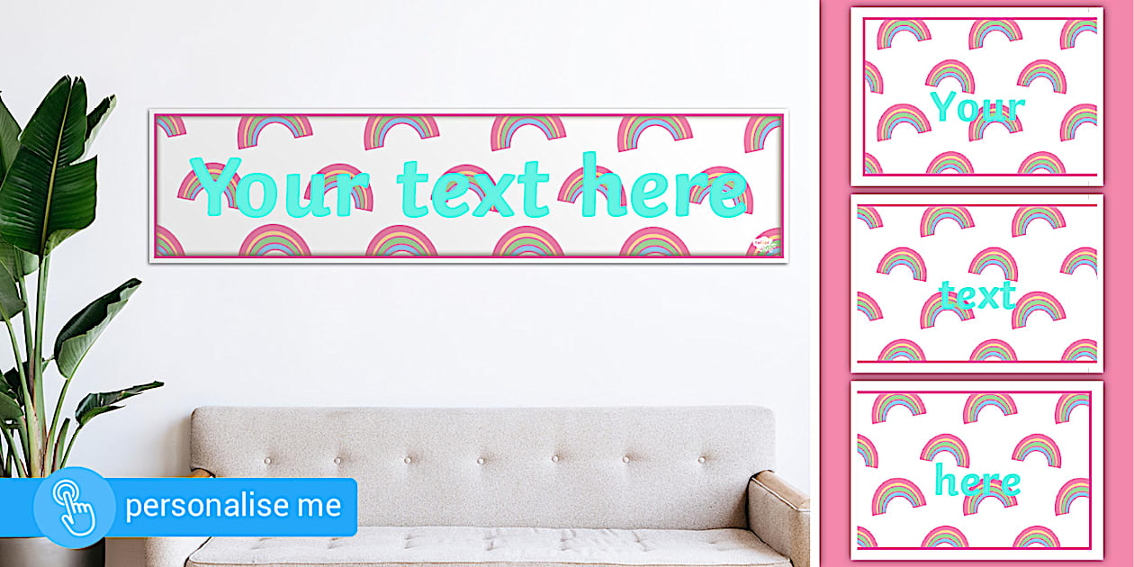 Pastel Rainbow Editable Banner | Twinkl Party (teacher made)